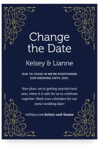 Share Your Changing Wedding Plans with Change the Dates - Joy
