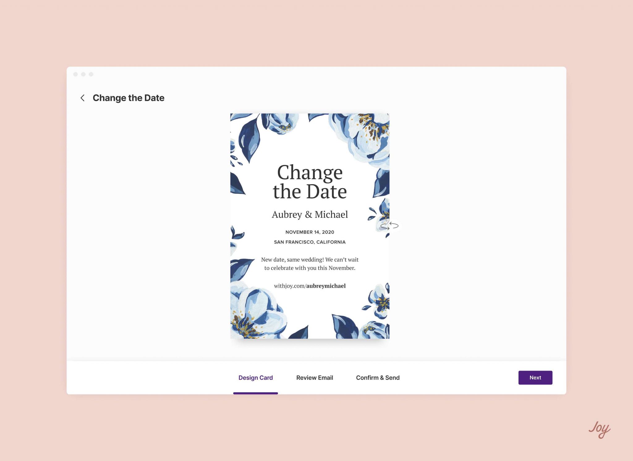 Share Your Changing Wedding Plans with Change the Dates - Joy