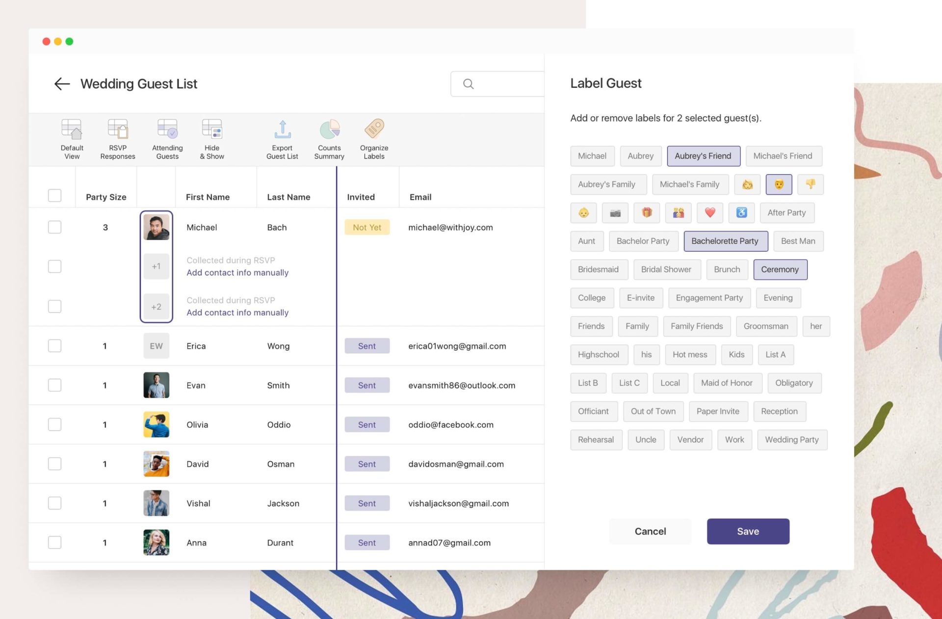 Invite Guests To Your Virtual Wedding Events with Joy - Joy