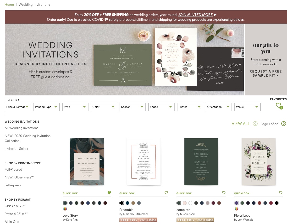 The Best Wedding Invitation Sites - Joy