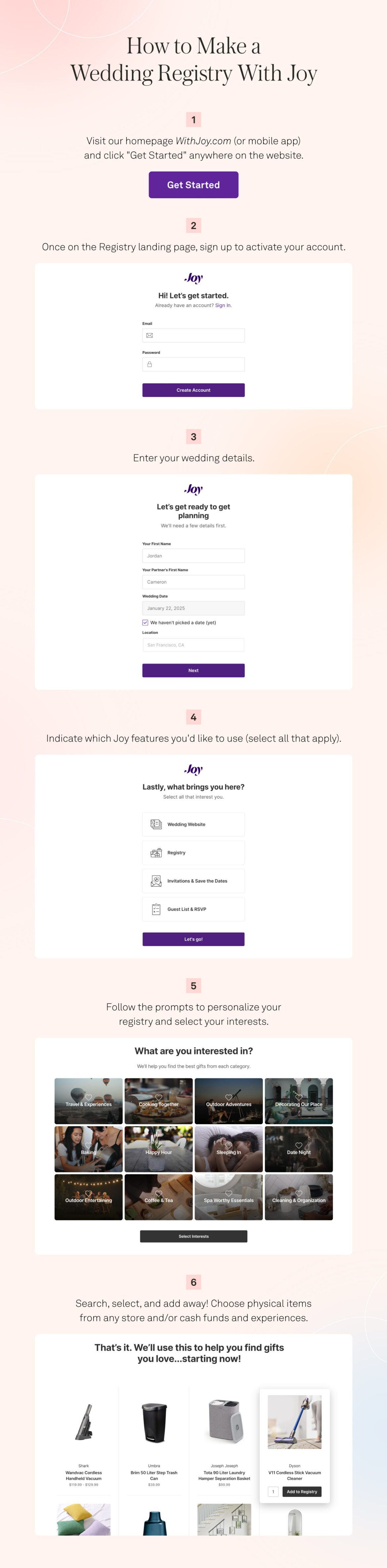 How to Make a Wedding Registry in 6 Easy Steps