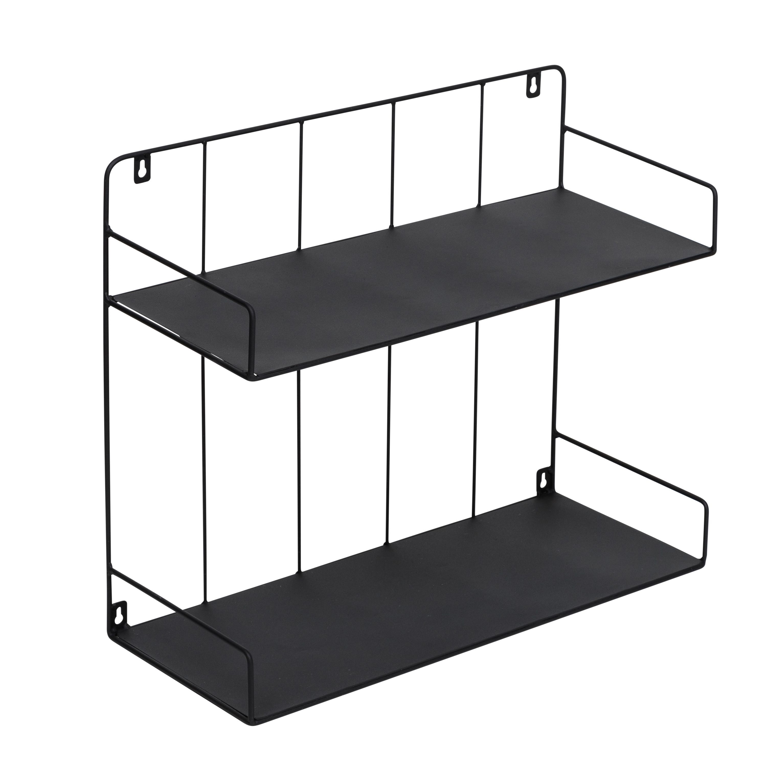 Honey-Can-Do Wall Mounted Metal Shelf, 2-Tier/ 24" | Joy