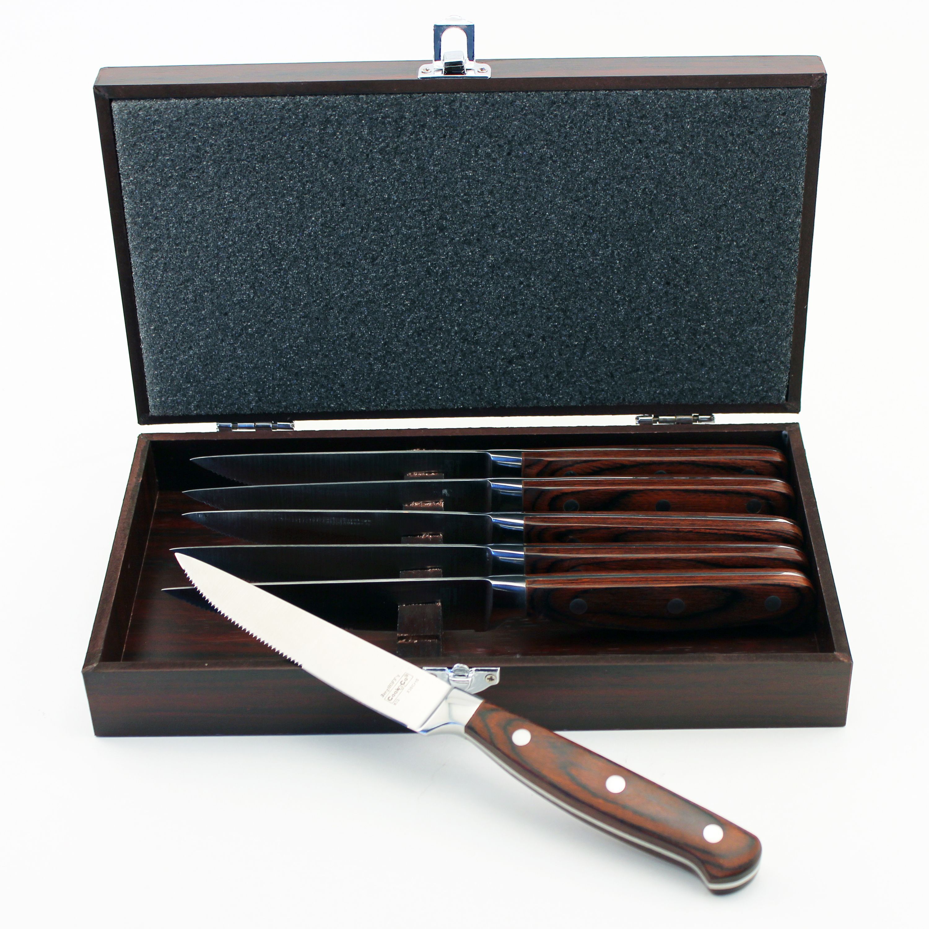 Berghoff Pakka Wood 7-Piece Stainless Steel Steak Knife Set in ...
