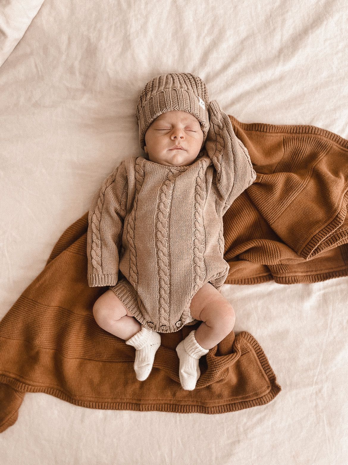 Luna + Luca Cable Knit Romper, 0-3 Months | Joy