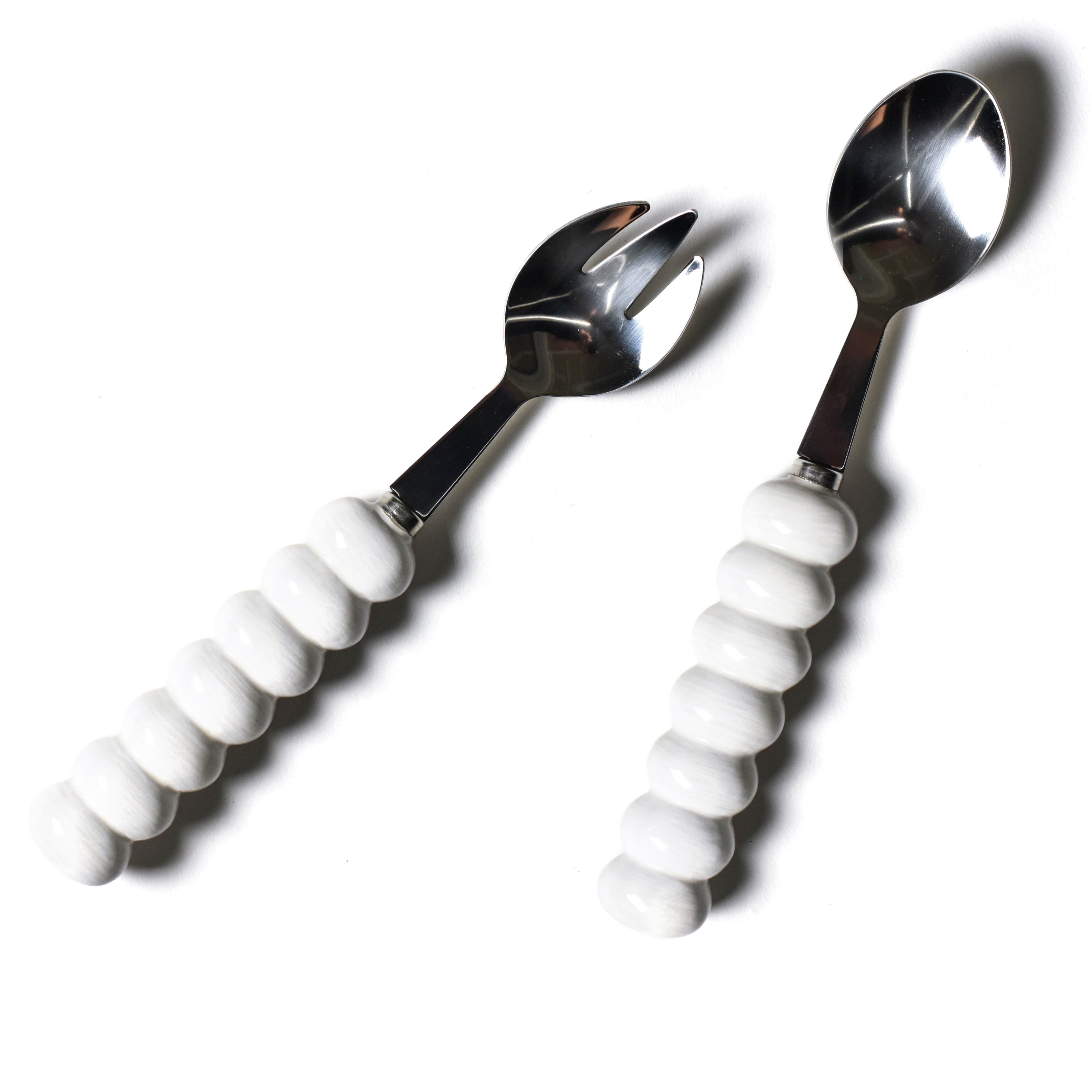 Coton Colors by Laura Johnson Signature White Knob Serving Utensil Set ...