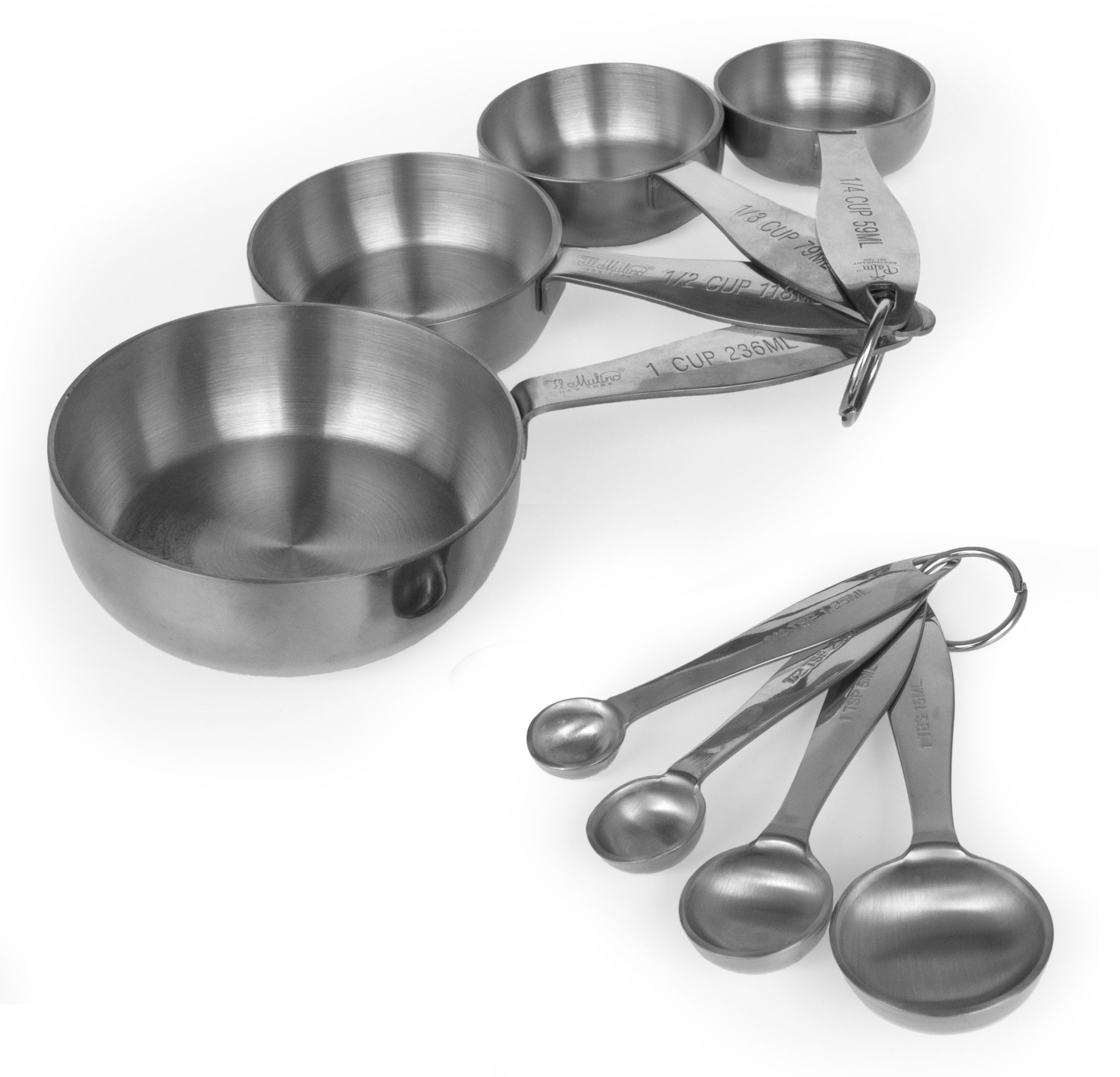 KITCHEN BASICS Measuring Cups & Spoons Set in Silver | Joy