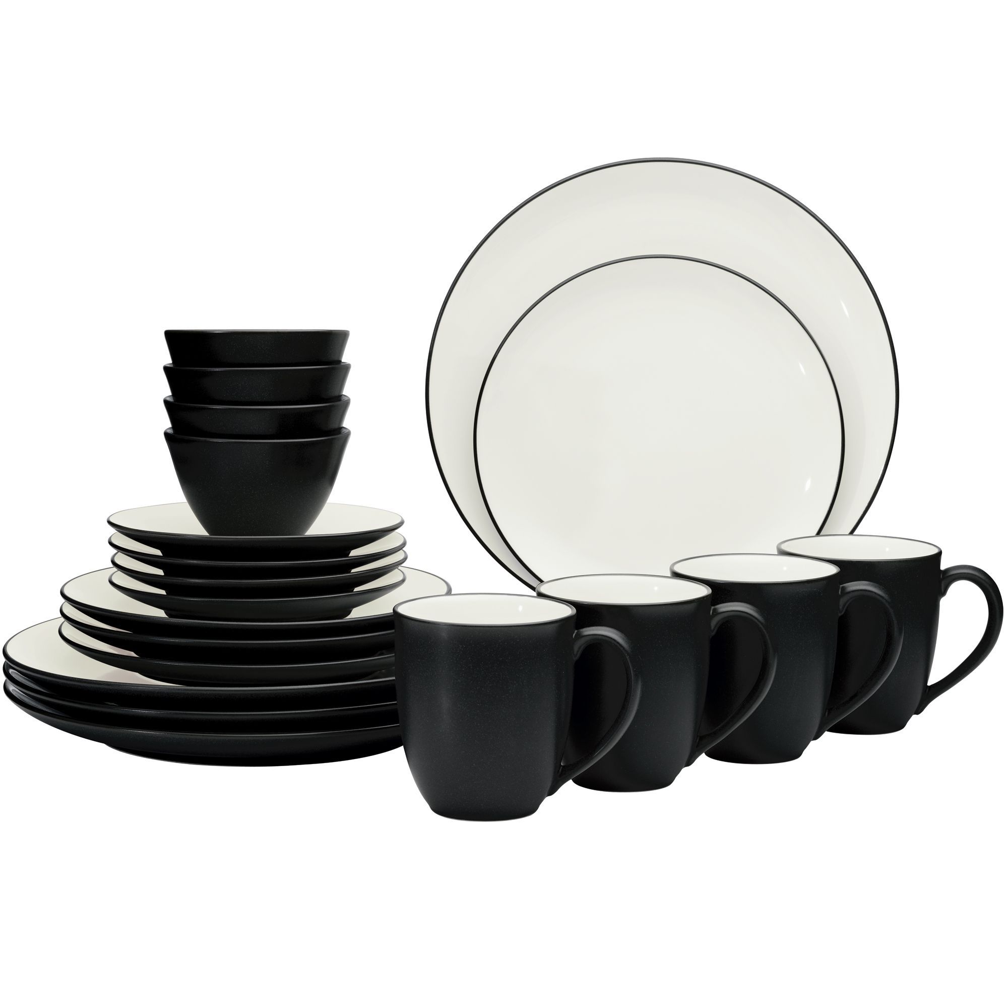 Noritake Colorwave Coupe 20-Piece Dinnerware Set in Graphite, Service ...