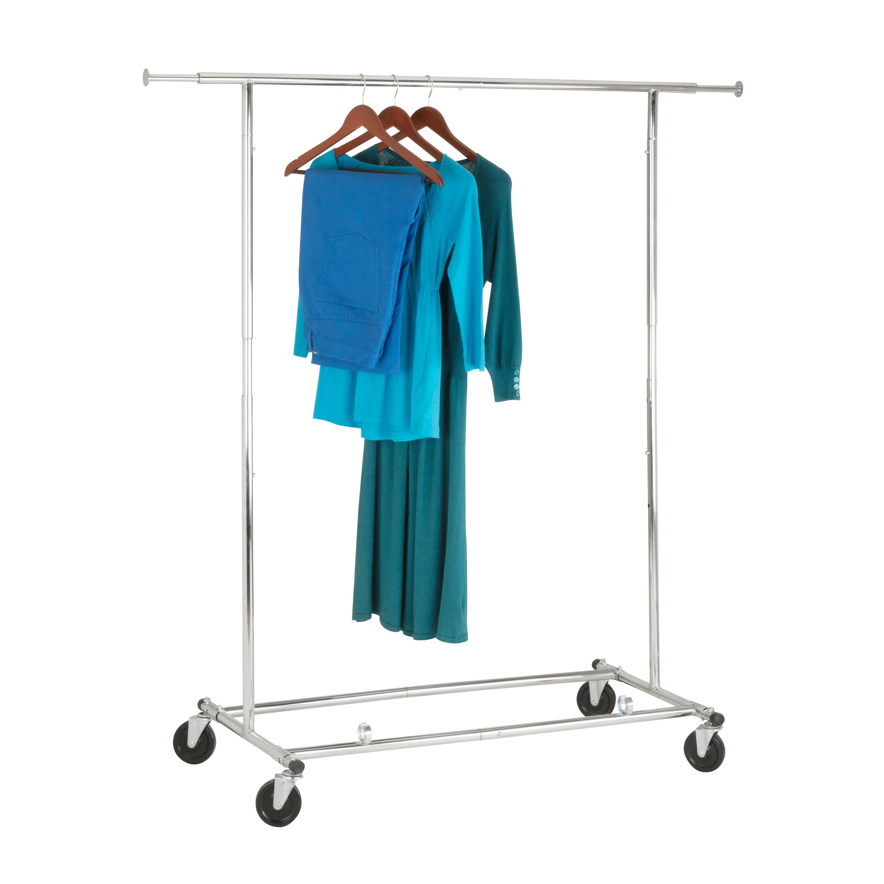 Honey-Can-Do Collapsible Expandable Chrome Rolling Garment Rack | Joy