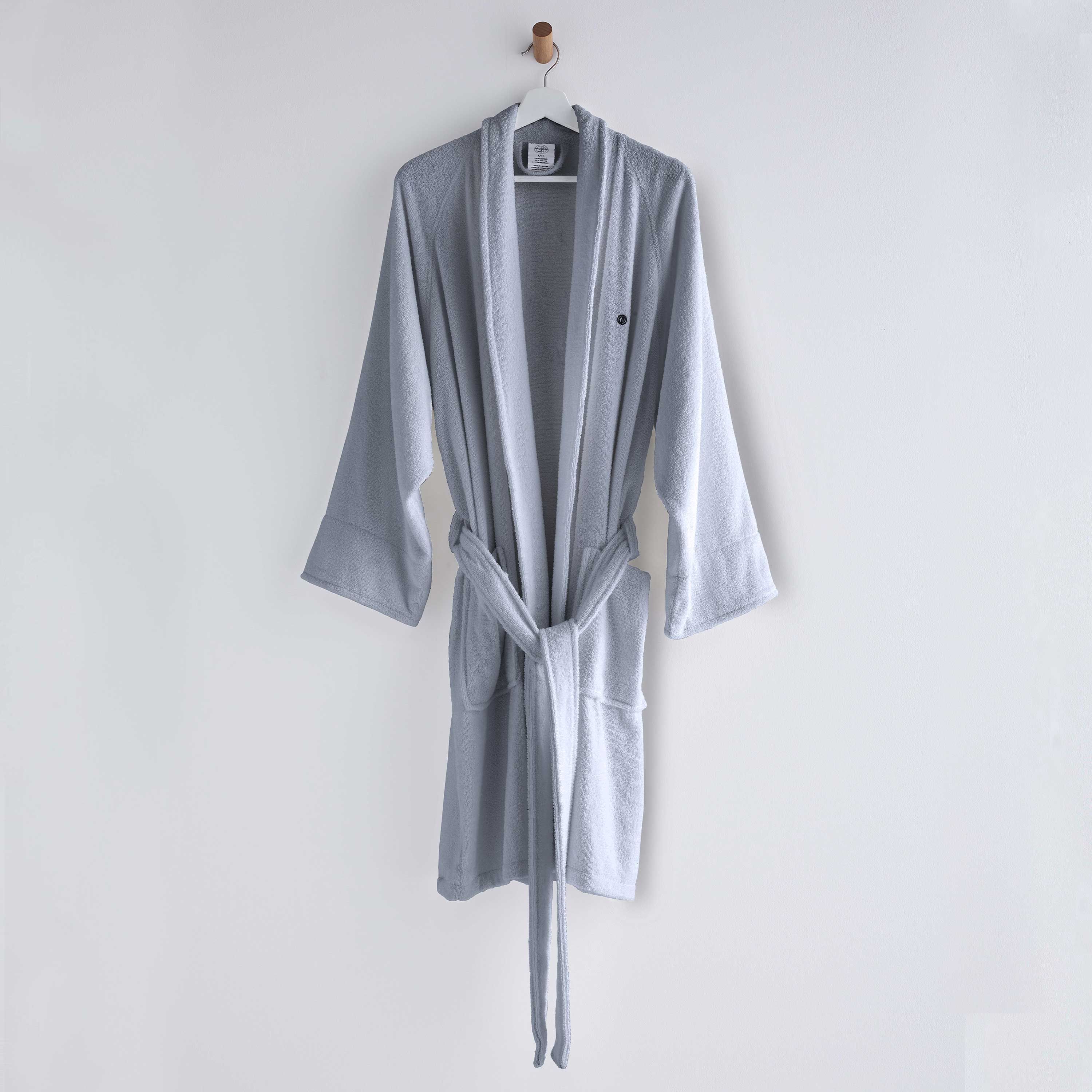 Martex Clean Design Home Terry Bath Robe in Blue, Large/XL | Joy