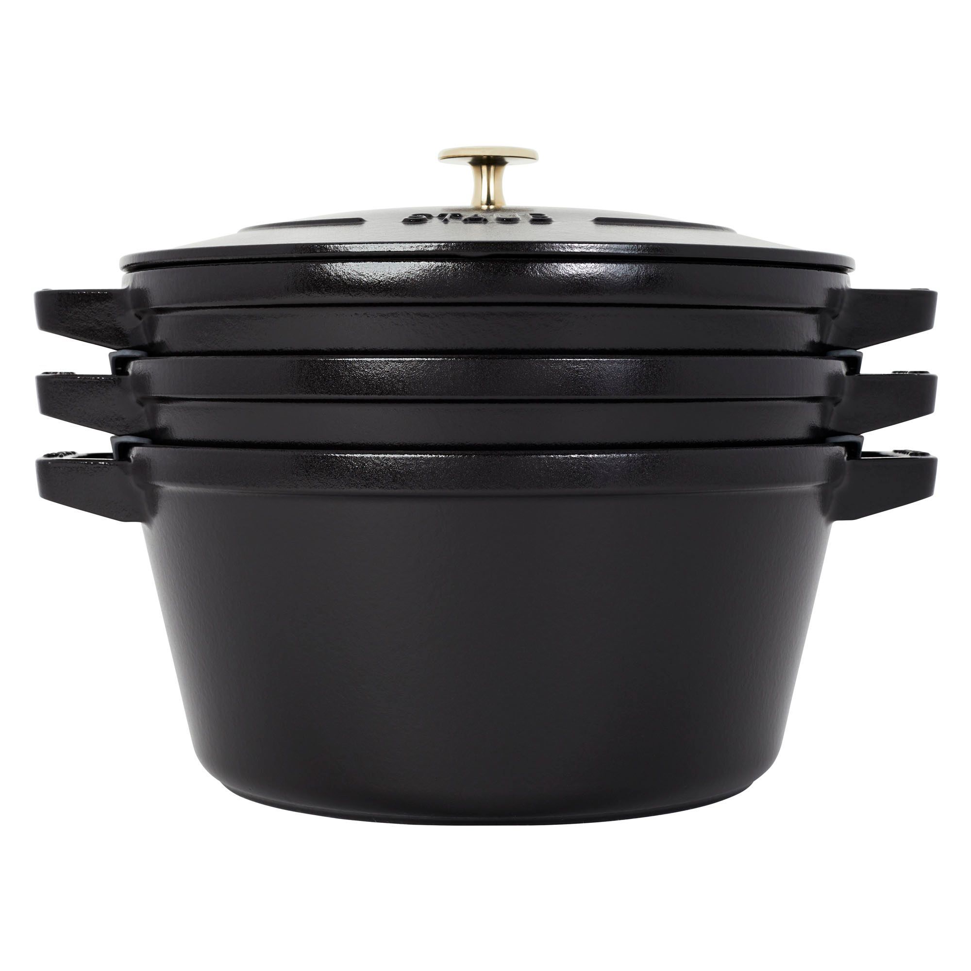 Staub 4-Piece Stackable Cast Iron Cookware Set in Black | Joy