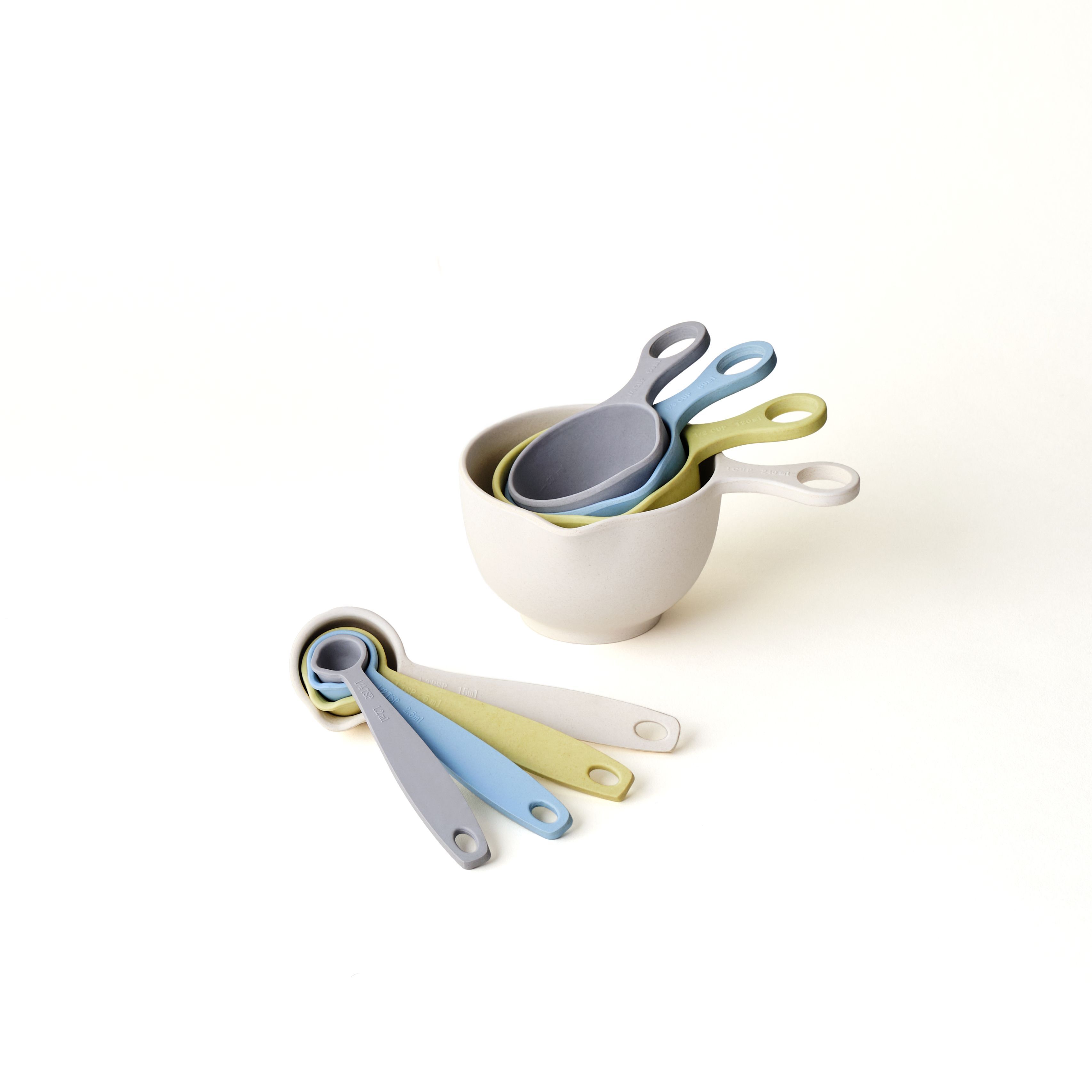 Bamboozle 8-Piece Measuring Cup and Spoon Set in Pastel | Joy