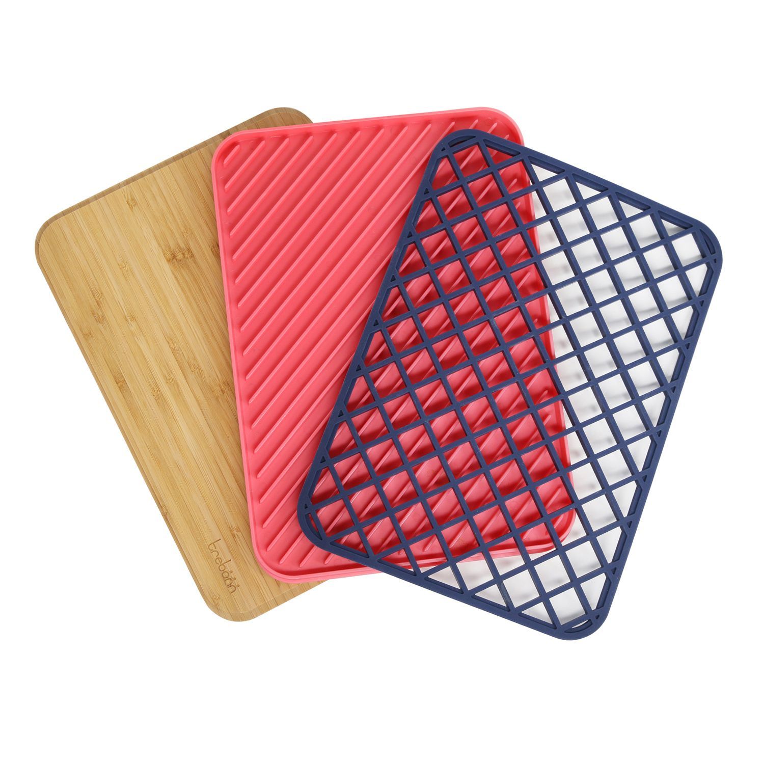 TREBONN TRILOGY 3-Piece Plastic Chop Drain Rest Board Set | Joy