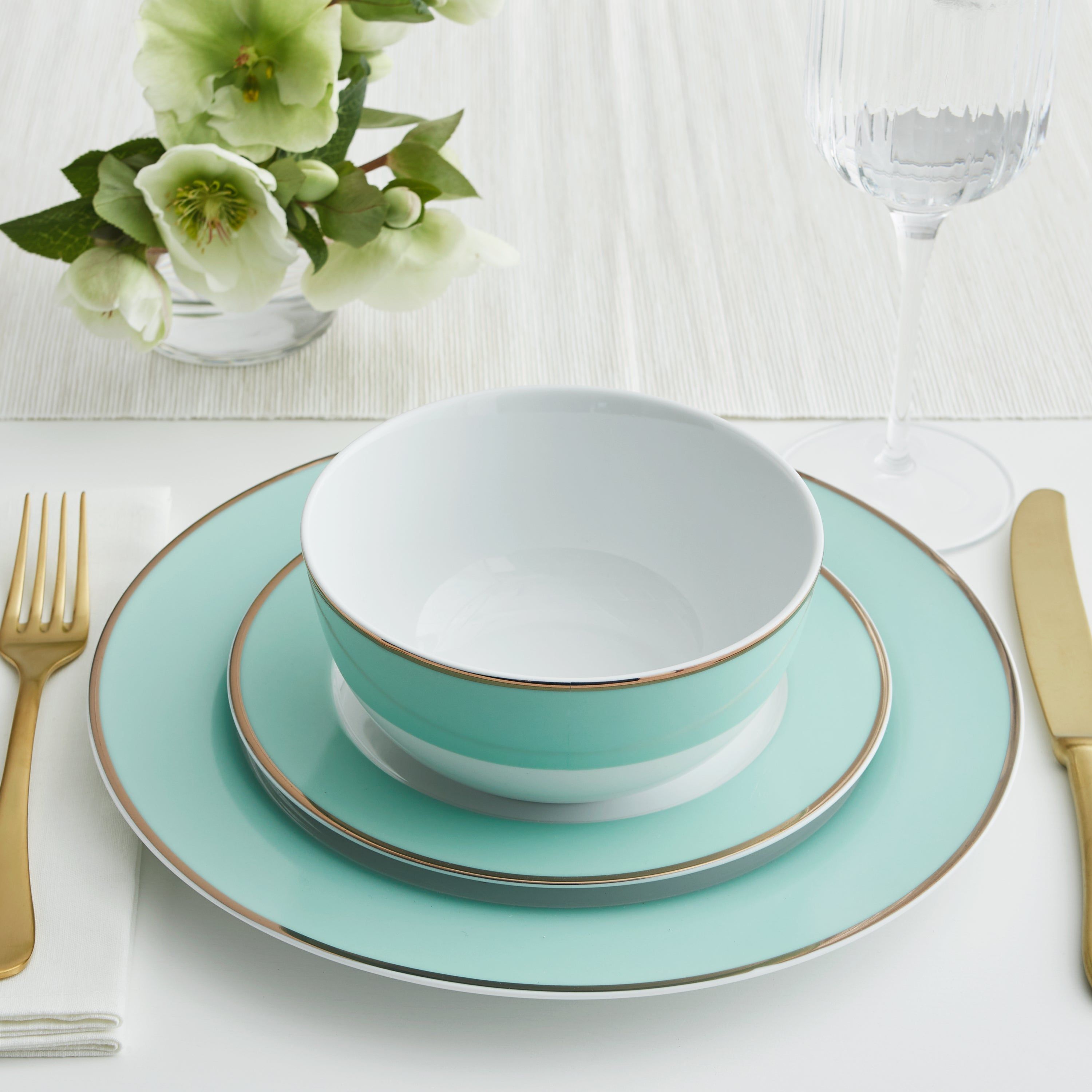 Martha Stewart Gracie Lane 12-Piece Dinnerware Set in Martha Blue ...