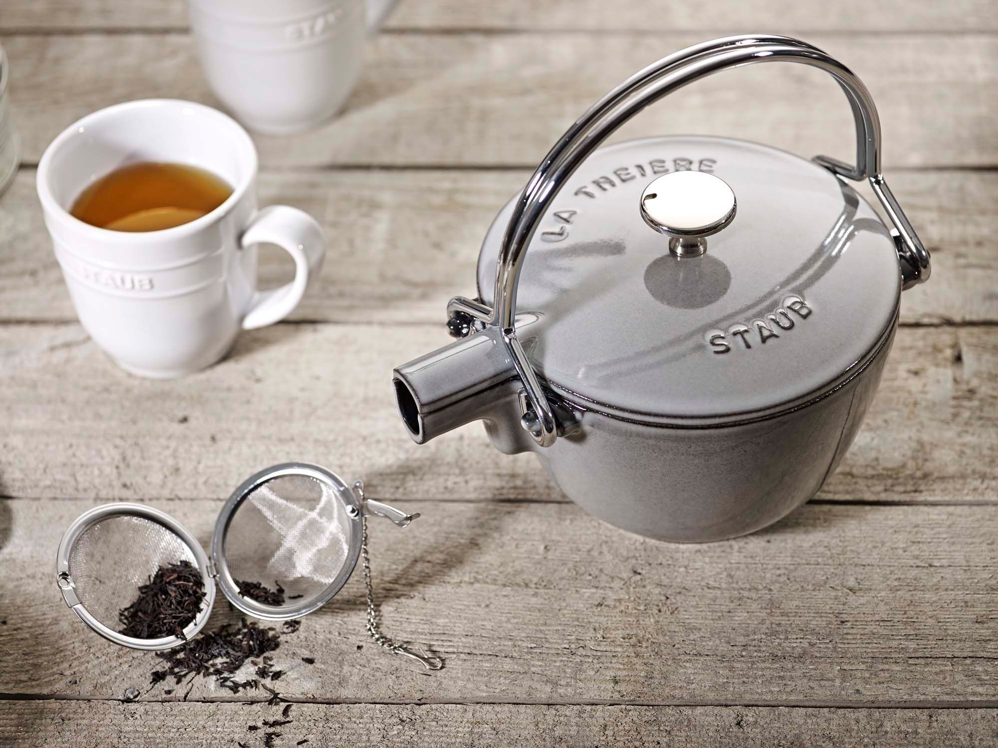 Staub Cast Iron Round Tea Kettle in Graphite Grey | Joy