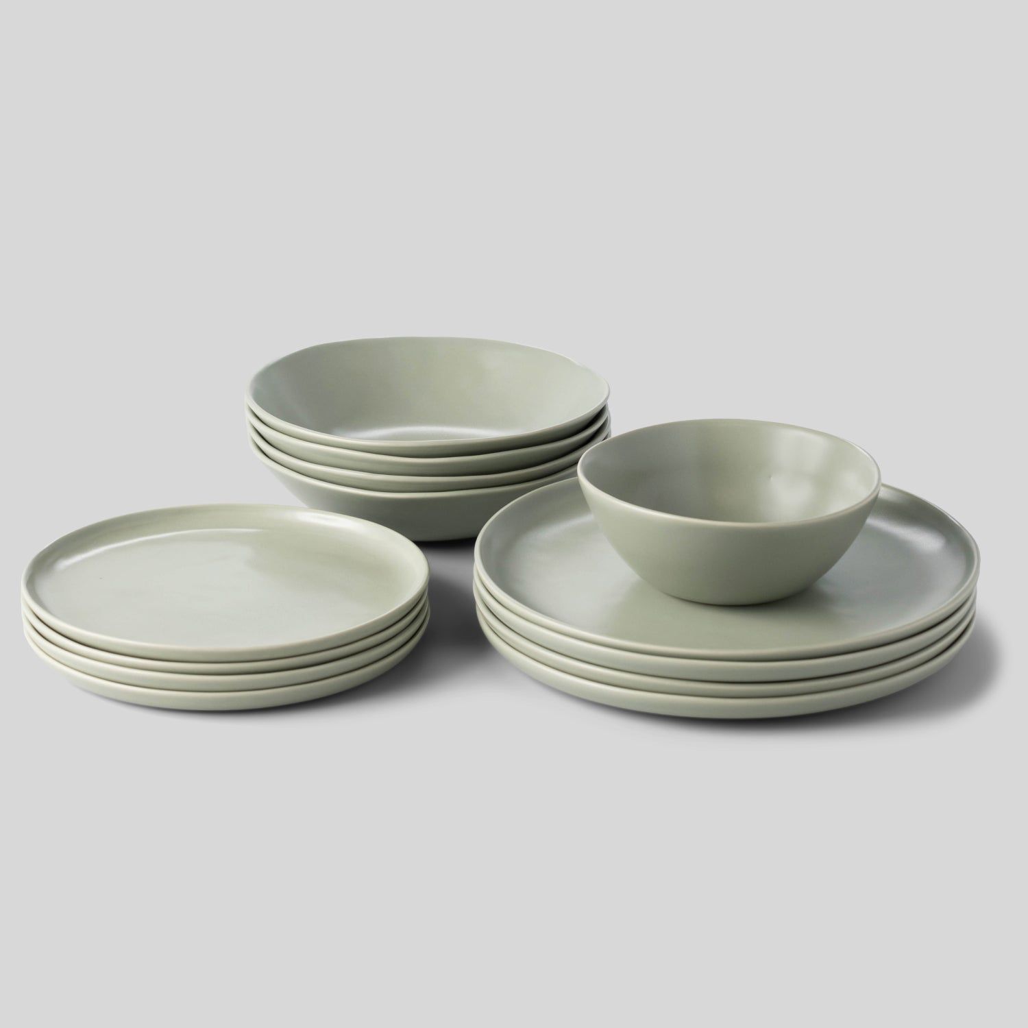 Fable Base 16-Piece Dinnerware Set, Service for 4 in Beachgrass Green | Joy