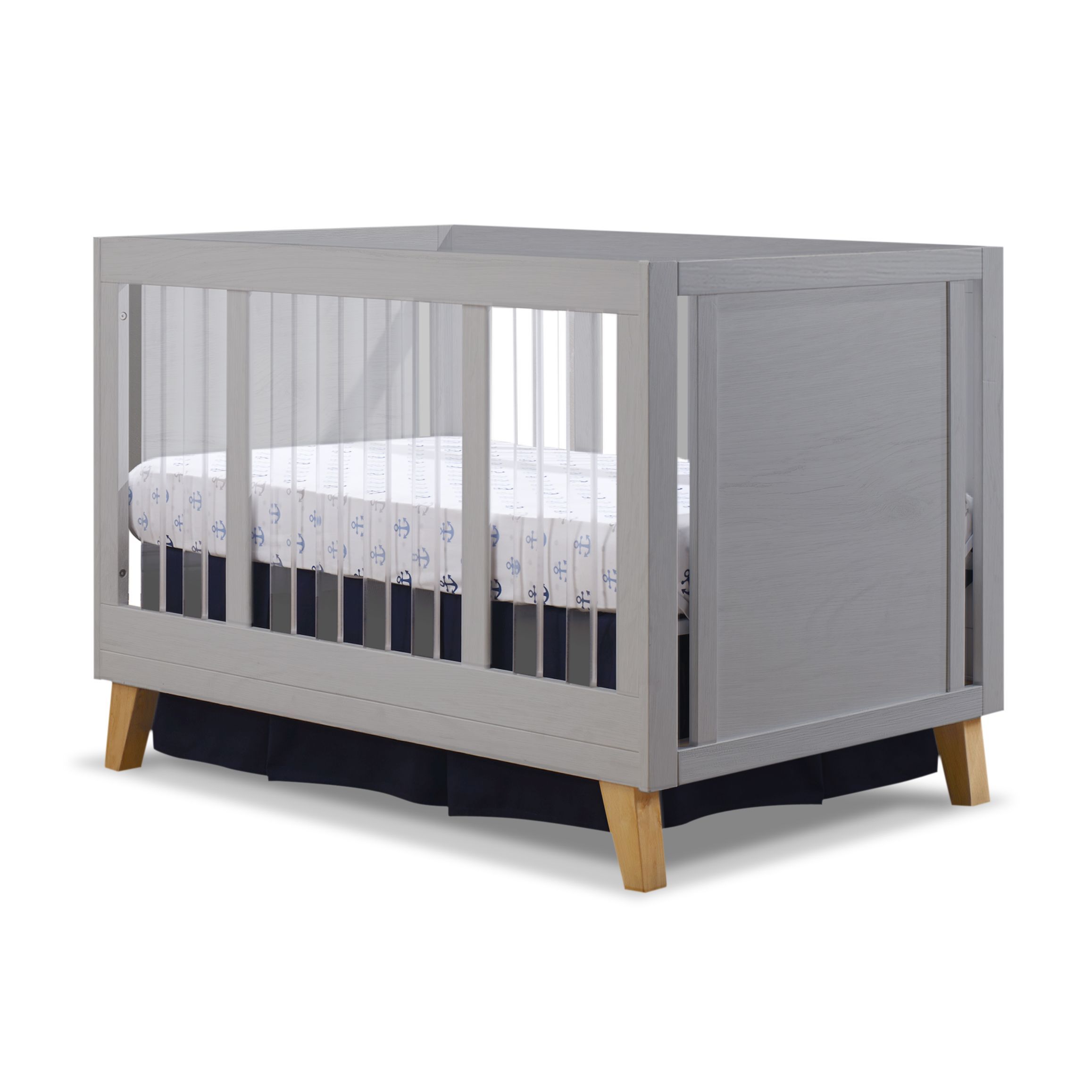 Sorelle Furniture Uptown Acrylic Crib in Weathered Gray | Joy