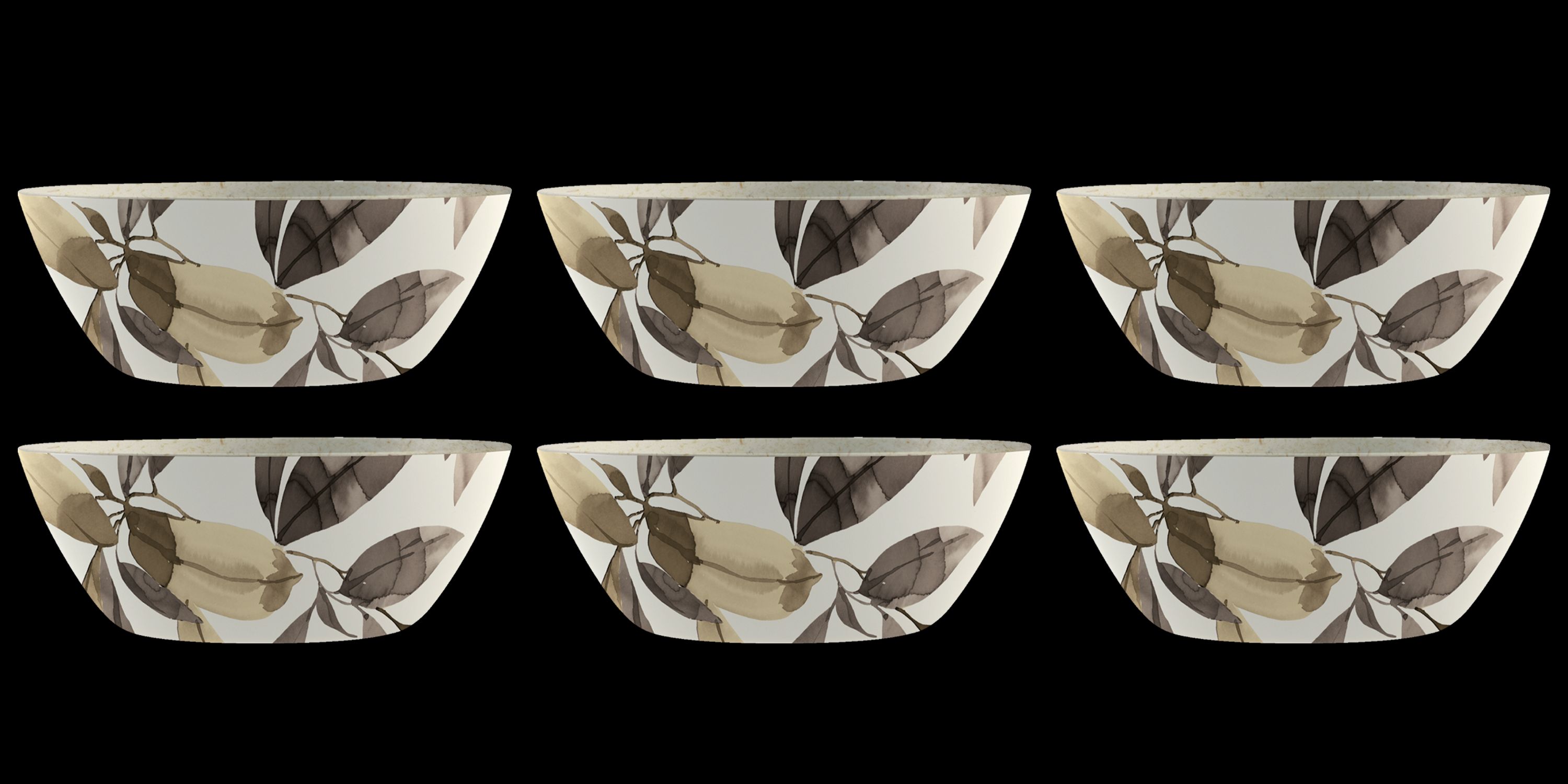 Abode Homewares Bali Leaves Cereal Bowl, Set of 6 | Joy