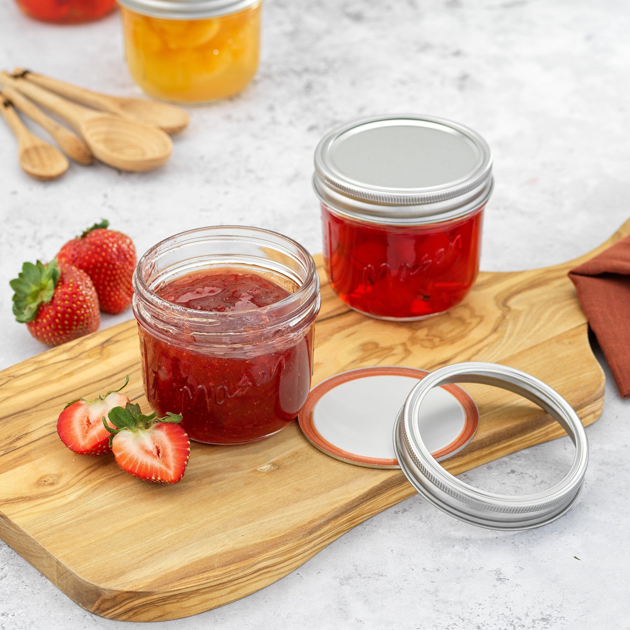 JoyJolt Set of 6 Wide Mason Jars with Airtight Lids, 8 oz. | Joy