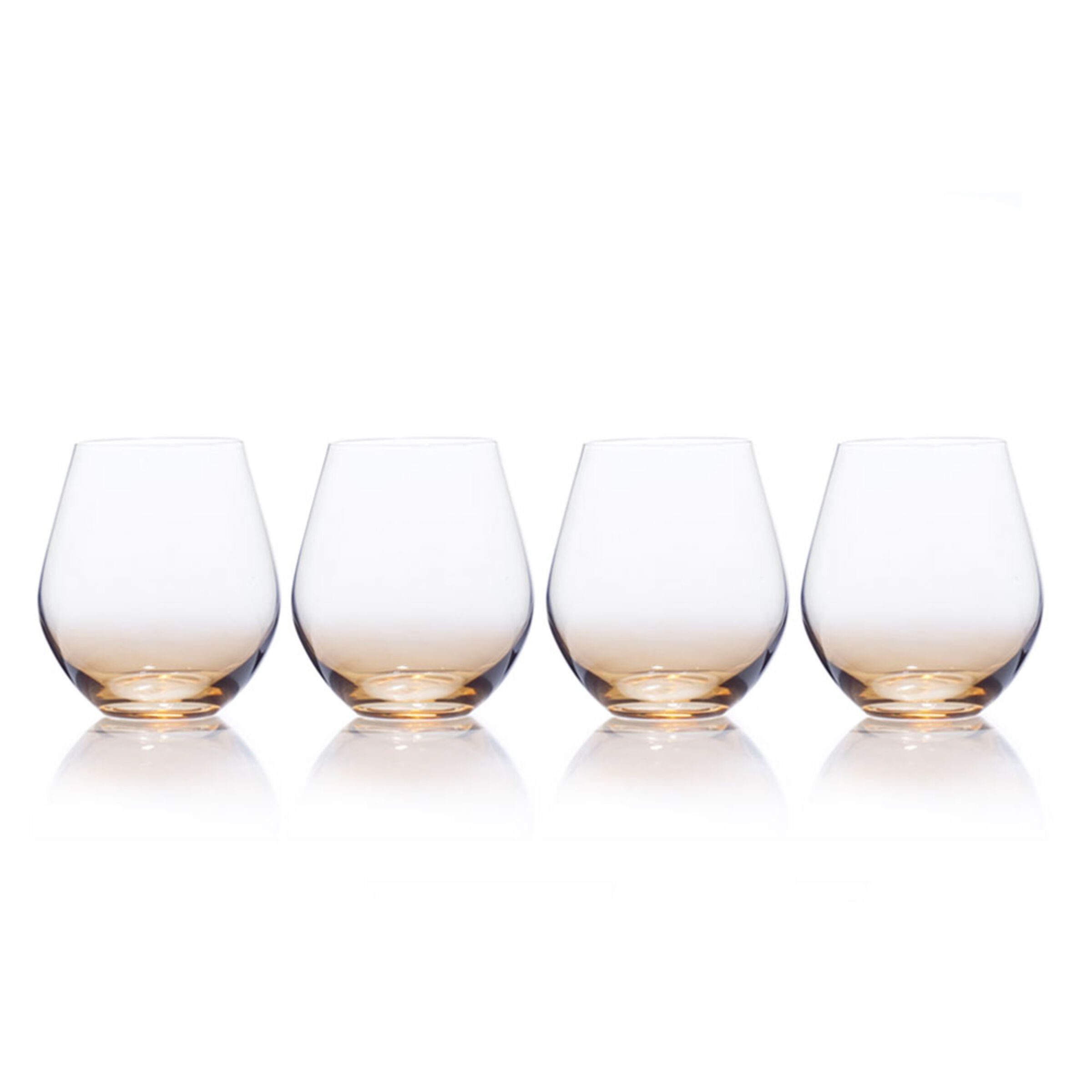 Mikasa Gianna Ombre Stemless Wine Glasses, Set of 4 in Amber | Joy